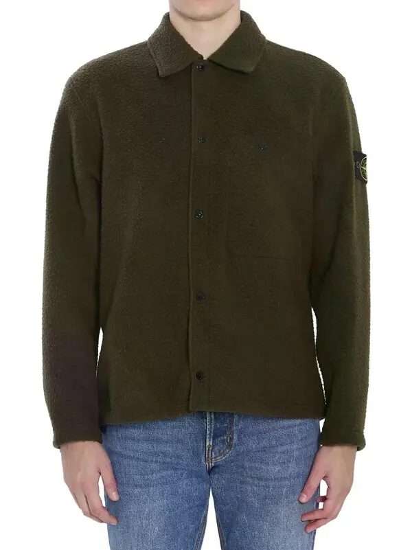 Stone Island Virgin Wool-blend Shirt - Green