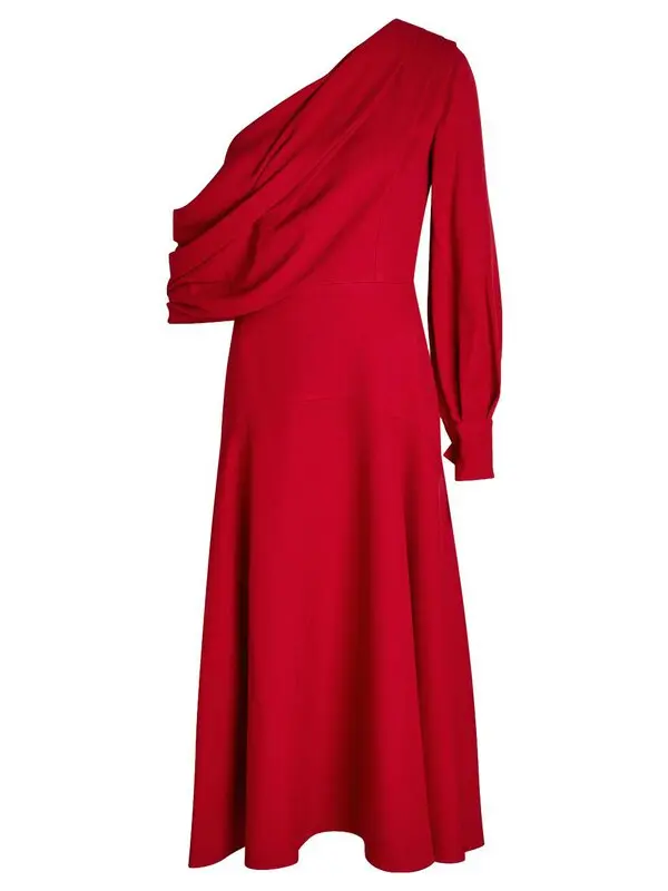 EMILIA WICKSTEAD Sehima Draped Crepe Gown - Red