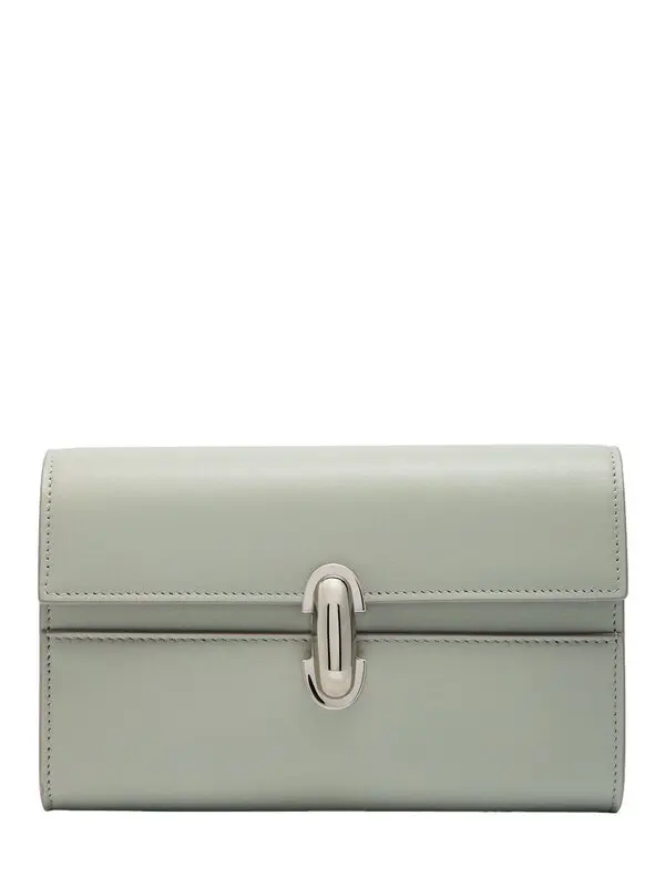 Savette Symmetry Mini Leather Clutch - Light Green
