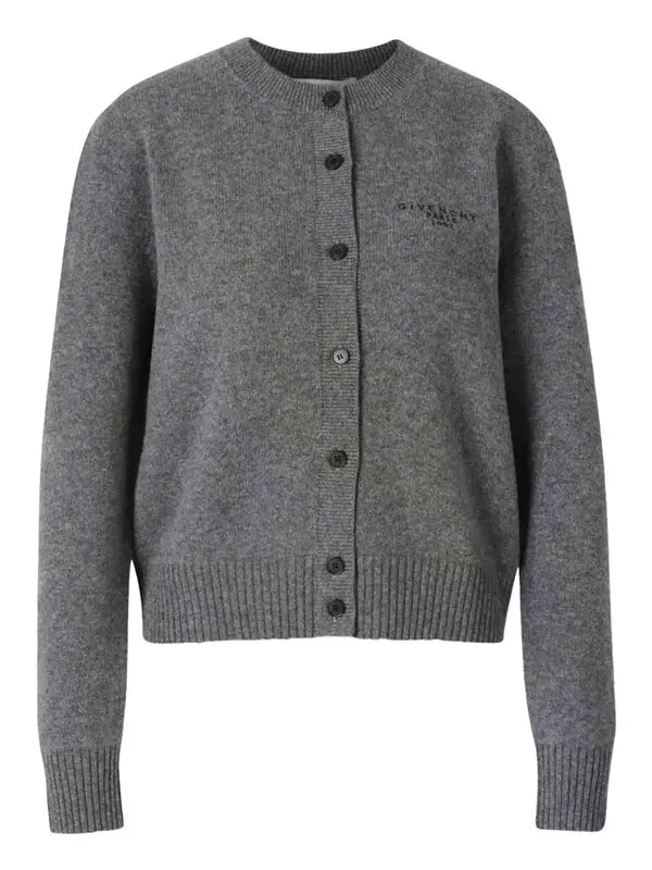 Givenchy Logo-embroidered Cardigan - Grey