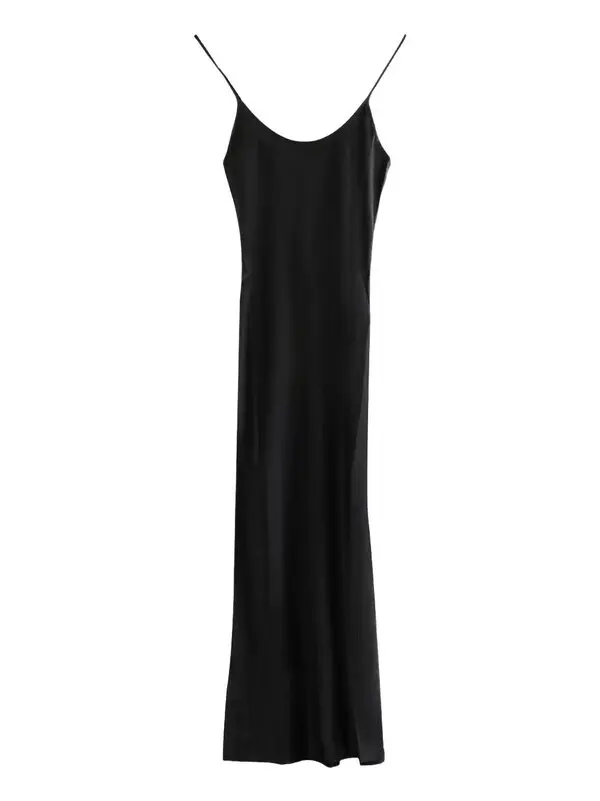 ATELIER Spaghetti-strap V-neck Dress - Black