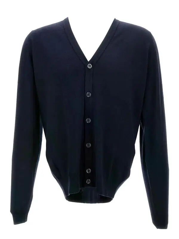 John Smedley Burley V-neck Buttoned Cardigan - Blue