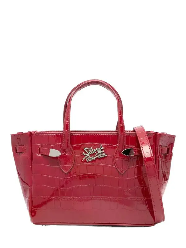 SECRET PON-PON Crocodile-embossed Shoulder Bag - Red