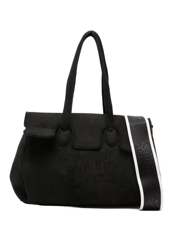 SECRET PON-PON Logo-embossed Tote Bag - Black