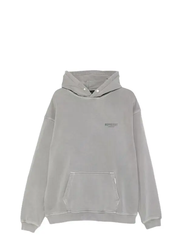 REPRESENT Logo-print Hoodie - Grey