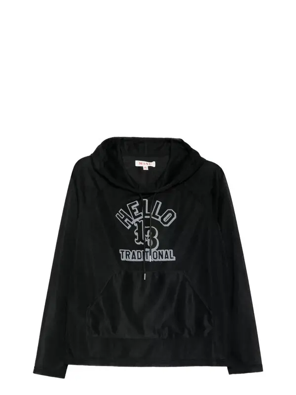 MASU Graphic-print Hoodie - Black