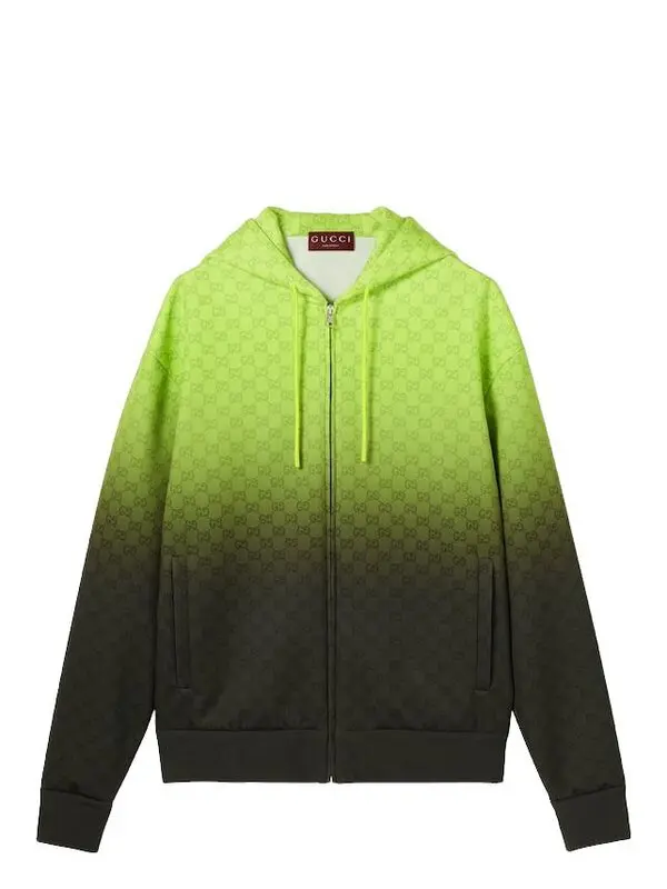 Gucci Printed Light Neoprene Zip Jacket - Green