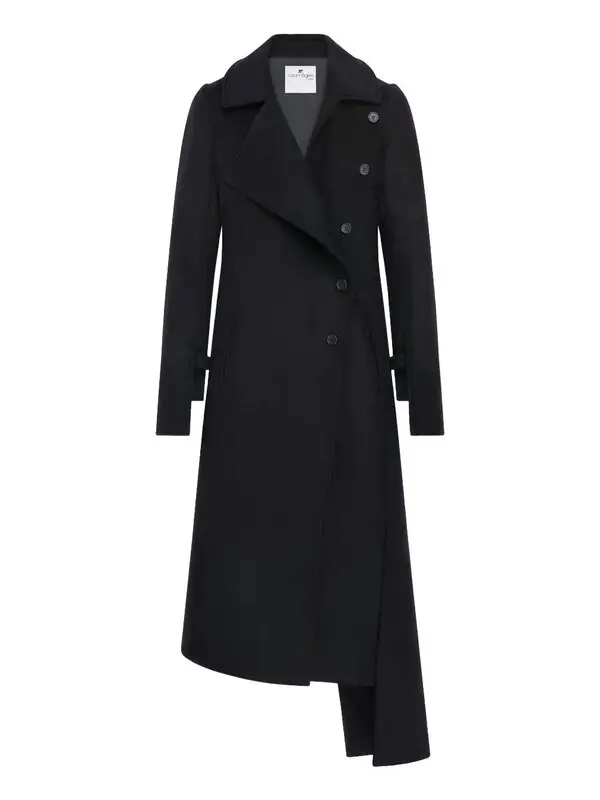 COURREGES Oblique Asymmetric Coat - Black