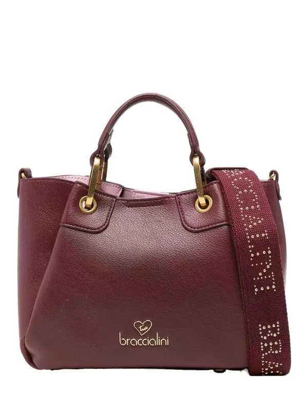 BRACCIALINI Leather Tote Bag - Red