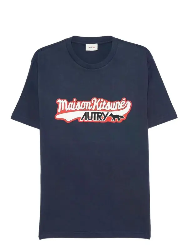 Maison Kitsuné Logo-print T-shirt - Blue
