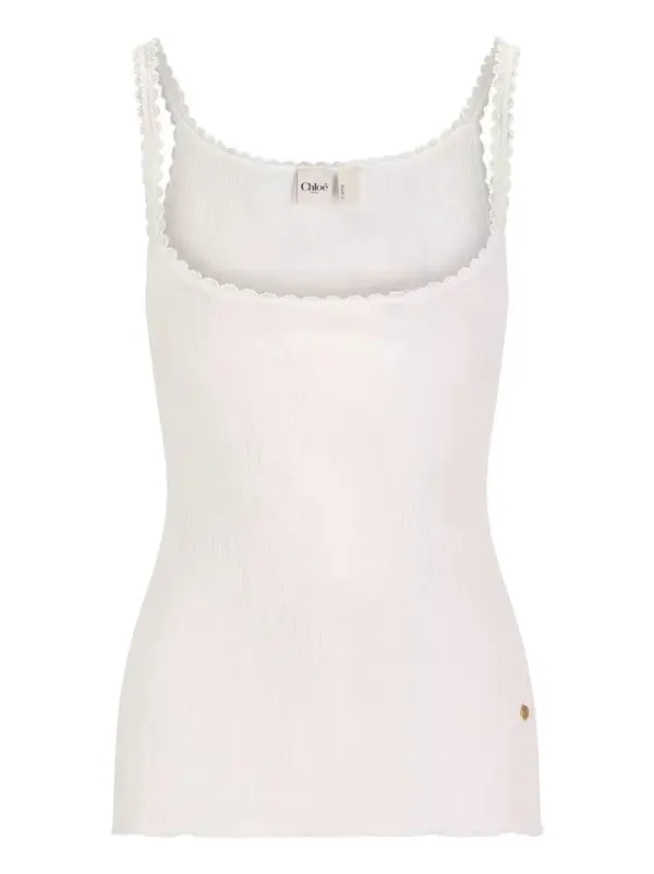 Chloé Scallop-trim Tank Top - White