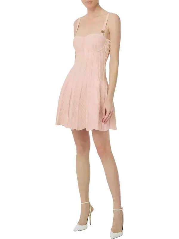 Elisabetta Franchi Knitted Mini Dress - Pink