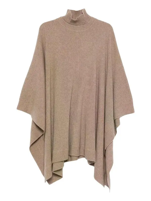 Max Mara Funnel-neck Poncho - Neutrals