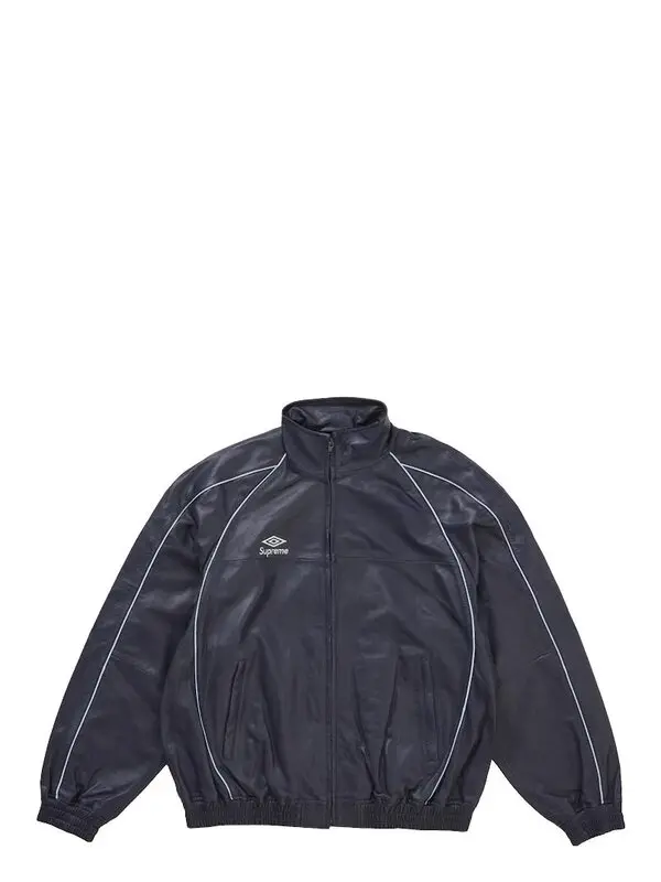 Supreme Umbro Leather Track Jacket - Navy Blue