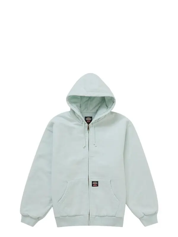 Supreme Dickies Quilted Lined Zip Up Hooded Sweatshirt - Light Blue