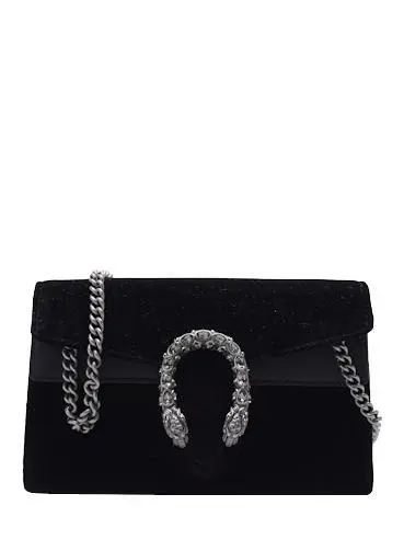 Gucci Dionysus Velvet Crystal Super Mini - Black