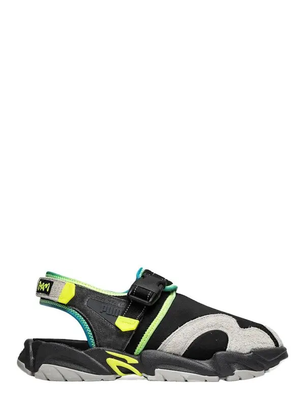 PUMA X Perks And Mini Islandin Ts01 Tonal Sandals - Black/lime Squeeze