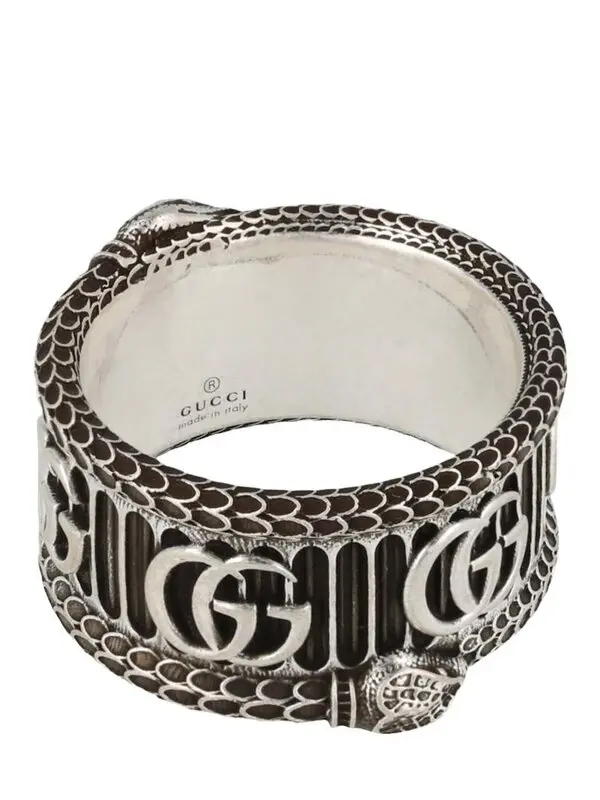 Gucci Gg Marmont Snake Ring - Silver