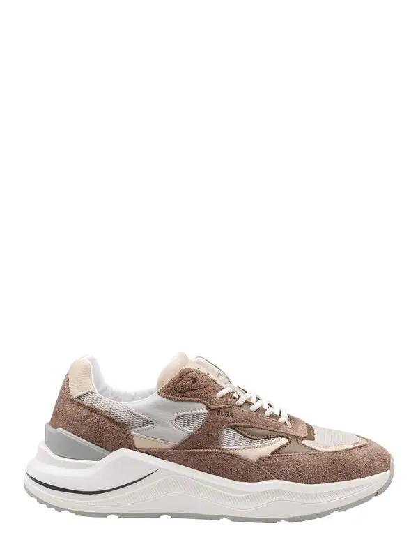 D.a.t.e. Mesh And Suede Running Sneakers - Beige