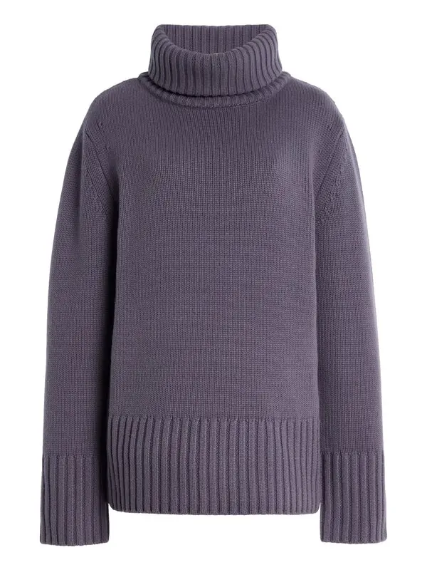 Michael Kors Oversized Cashmere Turtleneck Sweater - Purple