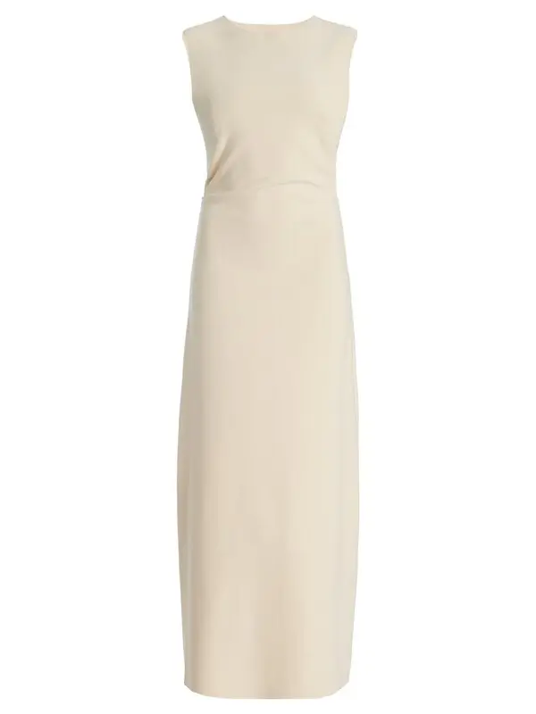 BIRROT Lay2 Drape Crepe Dress - White