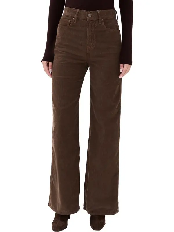 Veronica Beard Taylor High-rise Wide-leg Corduroy Pants - Dark Umber