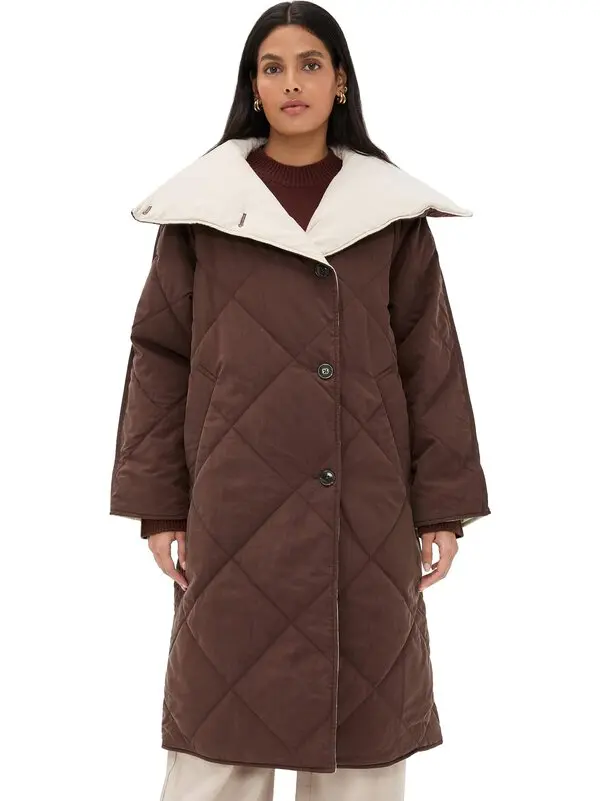 Varley Annalise Reversible Wrap Coat - Deep Mahogany