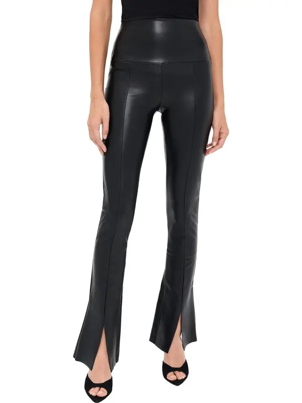 Norma Kamali Spat Faux Leather Leggings - Black