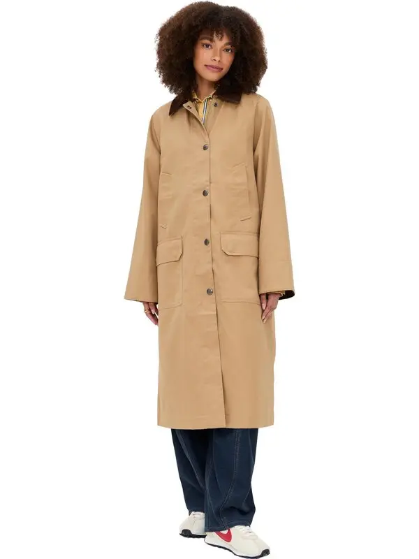 ALEX MILL Lillian Twill Gaberdine Coat - Khaki