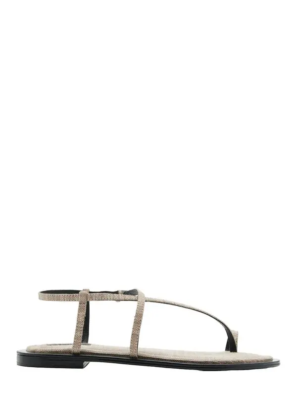 A.emery Reef Linen Sandals - White