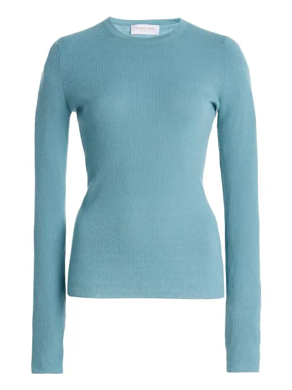 Michael Kors Hutton Ribbed-knit Top - Blue