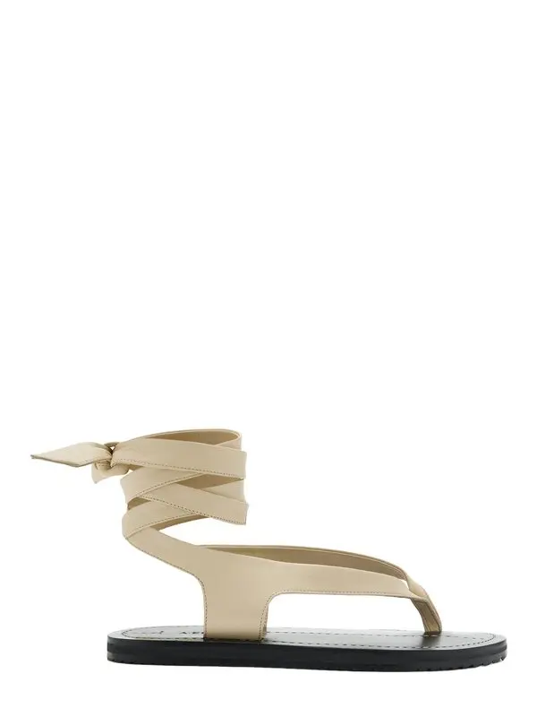 A.emery Elmer Leather Lace-up Sandals - White