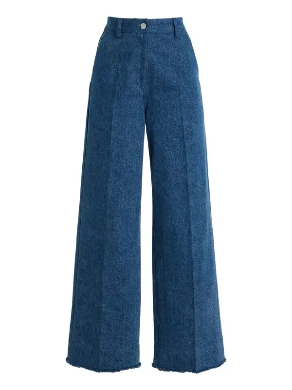 Michael Kors Cropped Wide-leg Jeans - Blue
