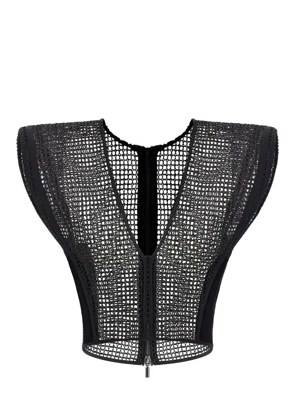 Maticevski Openwork Cotton-blend Kombat Top - Black