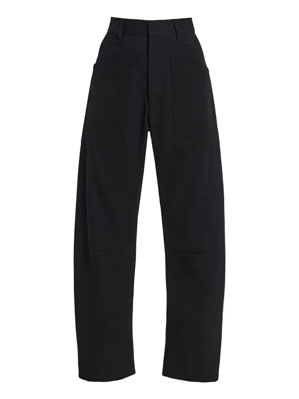 NILI LOTAN Shon Barrel-leg Pants - Black