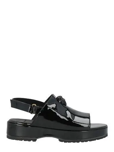Versace Patent Leather Flatform Sandals - Black