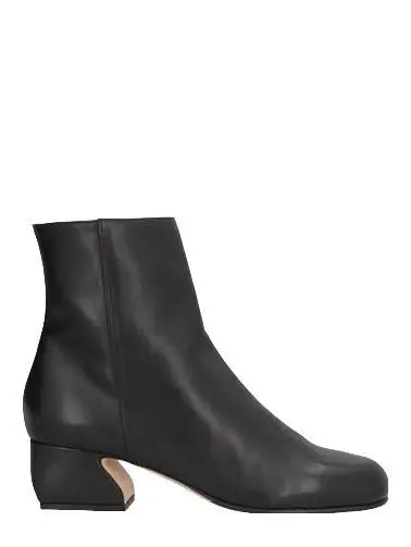 SERGIO ROSSI Leather Ankle Boots - Black