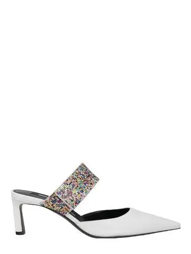 SERGIO ROSSI Leather Mules - White