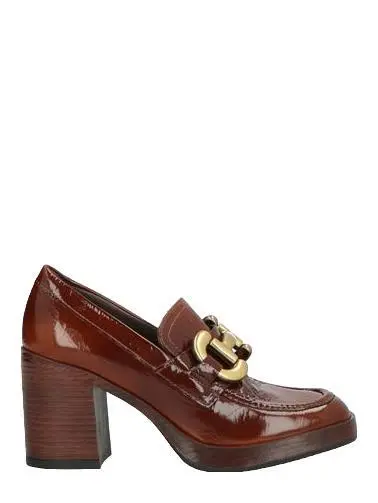 MJUS Patent Leather Loafers With Appliqués - Brown