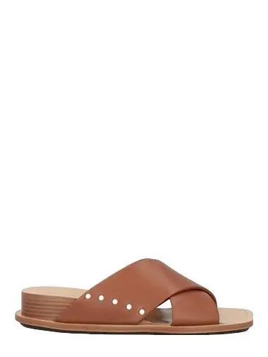 Fabiana Filippi Leather Wedge Sandals - Brown