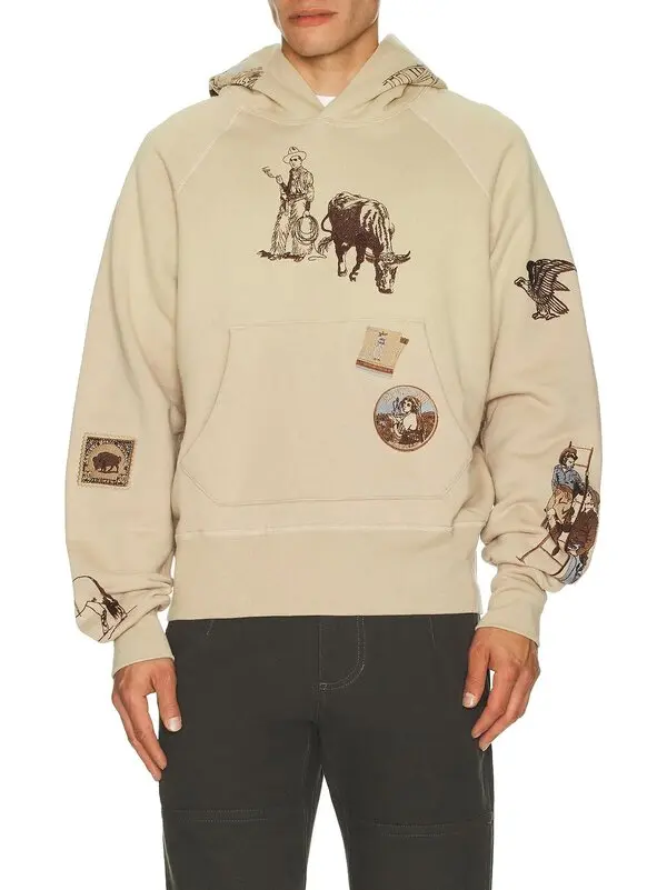 SAMUEL ZELIG Western Fleece Hoodie - Beige