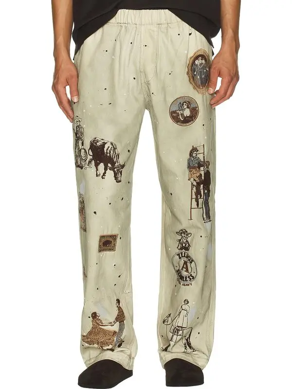 SAMUEL ZELIG Western Pant - White