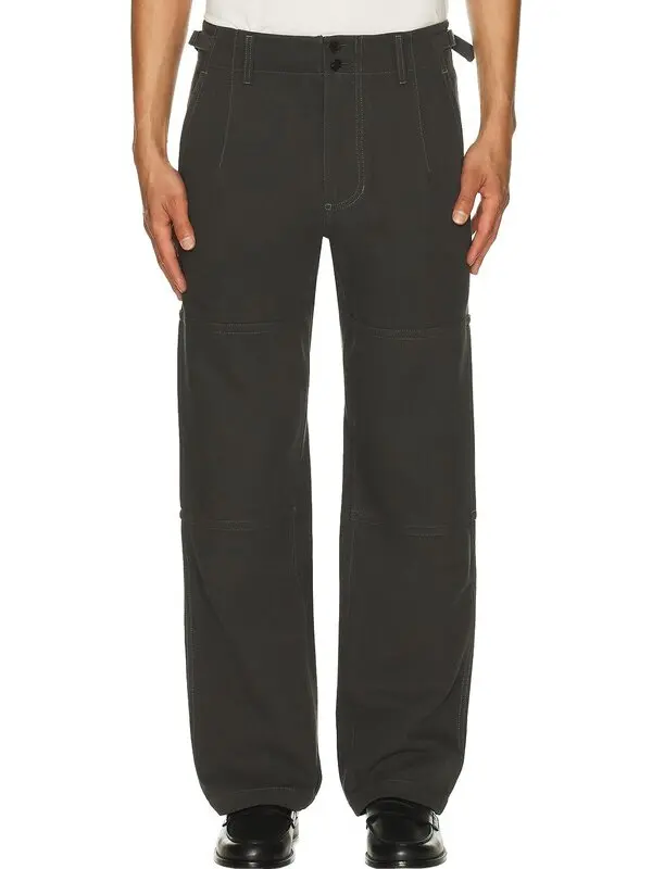 AFTER PRAY Officer Double Knee Pants - Charcoal