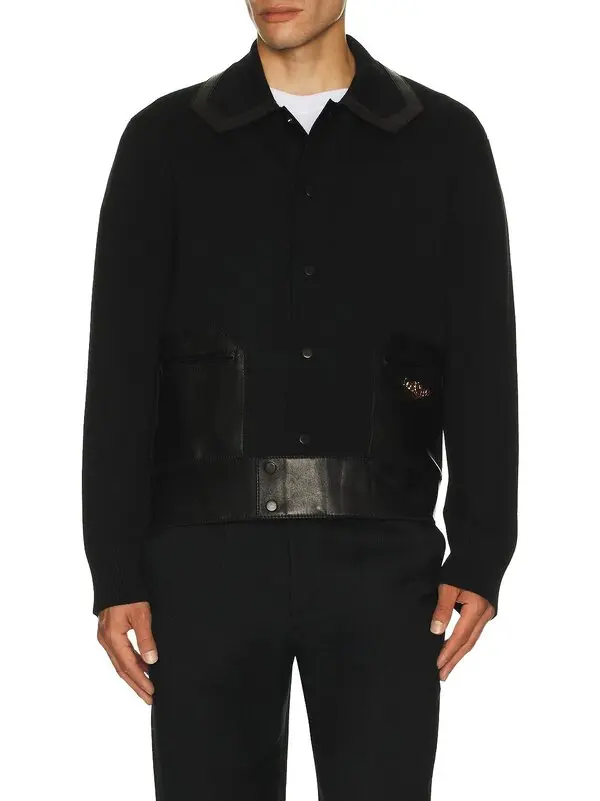 Amiri Leather Patch Ma Cardigan - Black