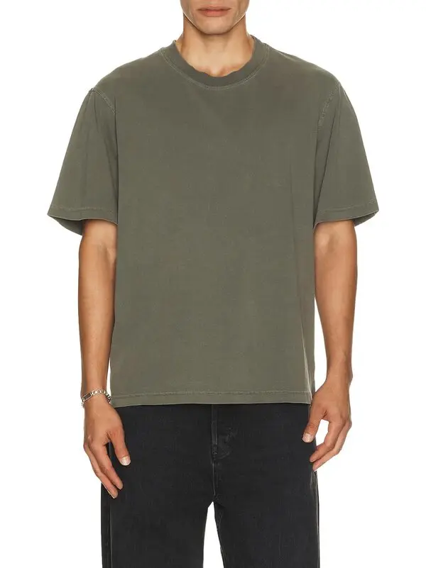 AGOLDE Asha Mock Neck Tee In Brown - Millstone