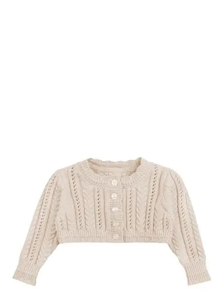 ELY'S & CO. Cable Pointelle Cardigan - Ivory