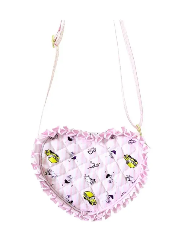 BITS & BOWS Eloise Heart Purse - Pink/white