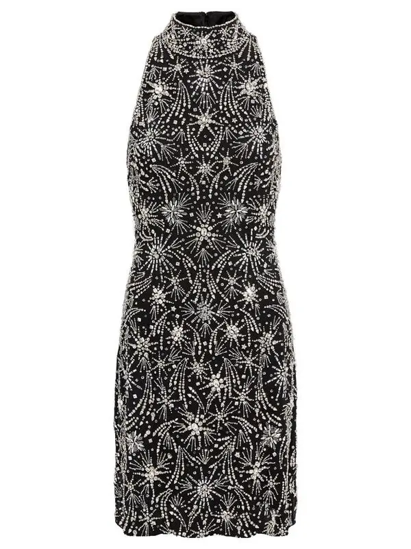 Jenny Packham Starry Night Embellished Mini Dress - Liquorice