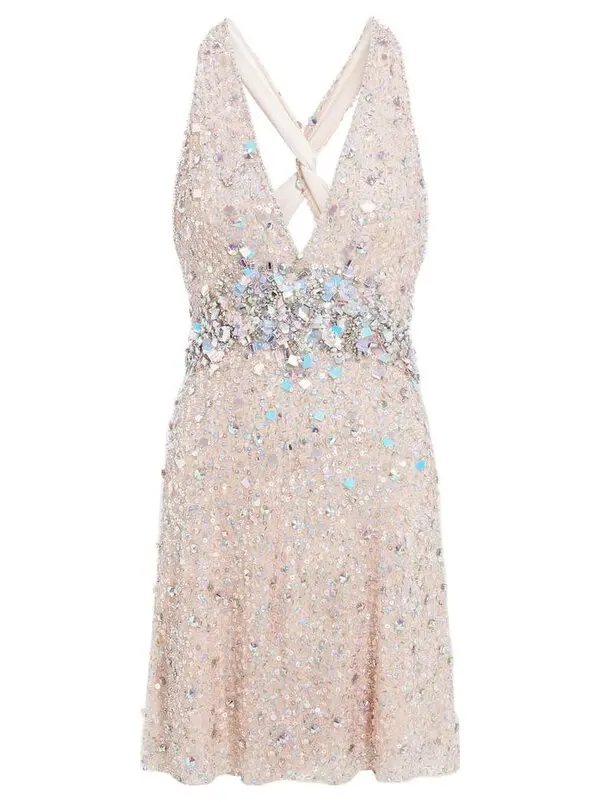 Jenny Packham Embellished Mini Dress - Sugar