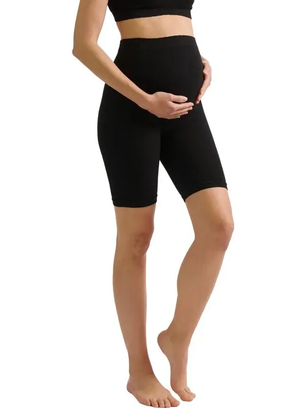 CACHE COEUR Zoé Maternity Biker Shorts - Black